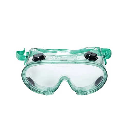 Safety Goggles, Polycarbonate, Clear Lens, Green Frame, Indirect ...
