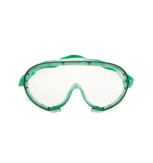 Safety Goggles, Polycarbonate, Clear Lens, Green Frame, Direct ...